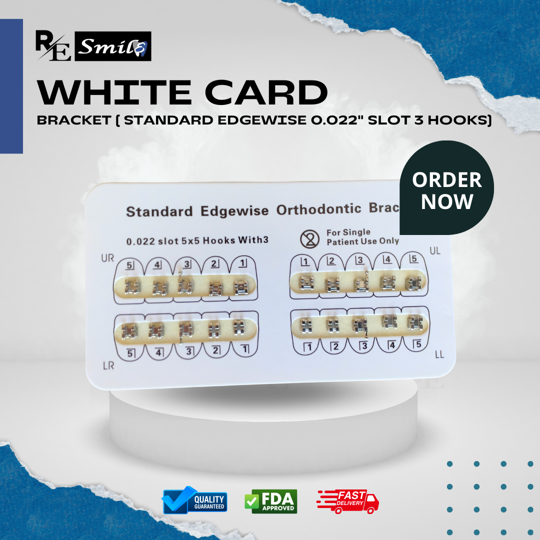 White Card Bracket Standard Edgewise 022" Slot – Resmile Dental Traders